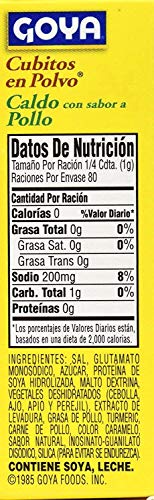 Goya Reduced Sodium Cube Chicken Flavored Bouillon (2.82 oz) 2 Pack for ...