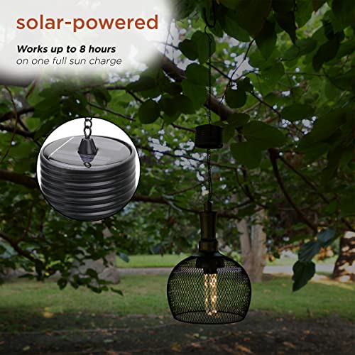 Alpine Solaris Solar Hanging Round Mesh Lantern W/LED Lights for sale ...