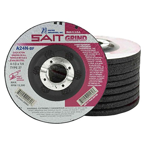 Sait 20060, 4.5" X 1/4" X 7/8" Fast Grinding Wheels, Pack of (25 ...